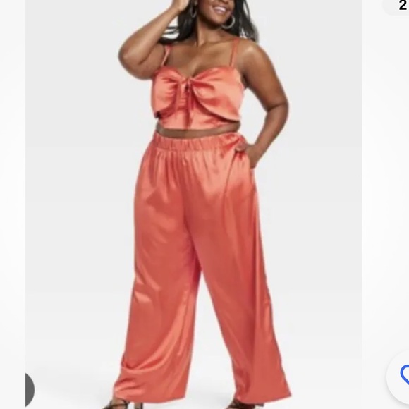 Target | Pants & Jumpsuits | Sammy B X Target Satin Orange Wide Leg ...